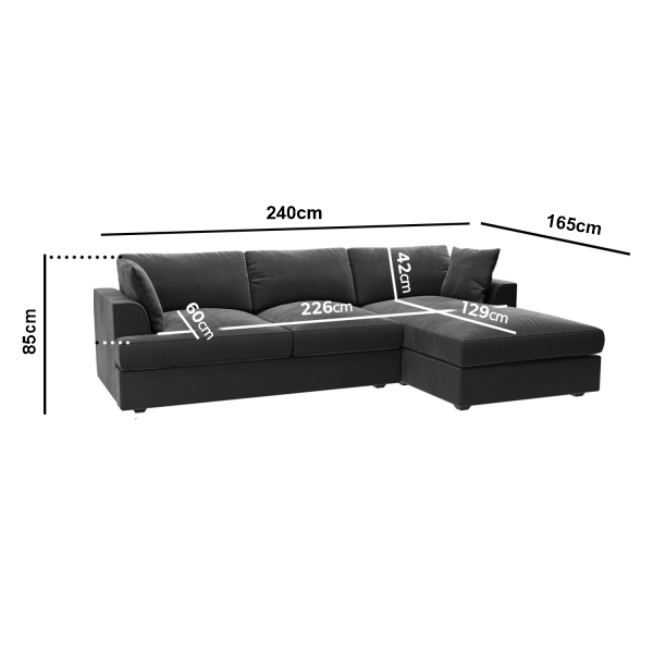 3 Seater L Shaped Sofa - Luxurious Right Hand Facing - Best Online ...