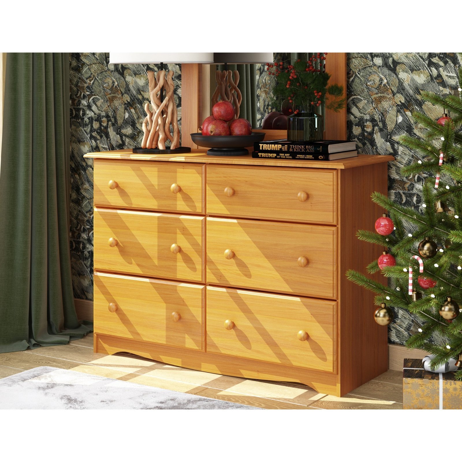 Solid Ply Wood 6-Drawer Double Dresser - Best Online Furniture Store In ...